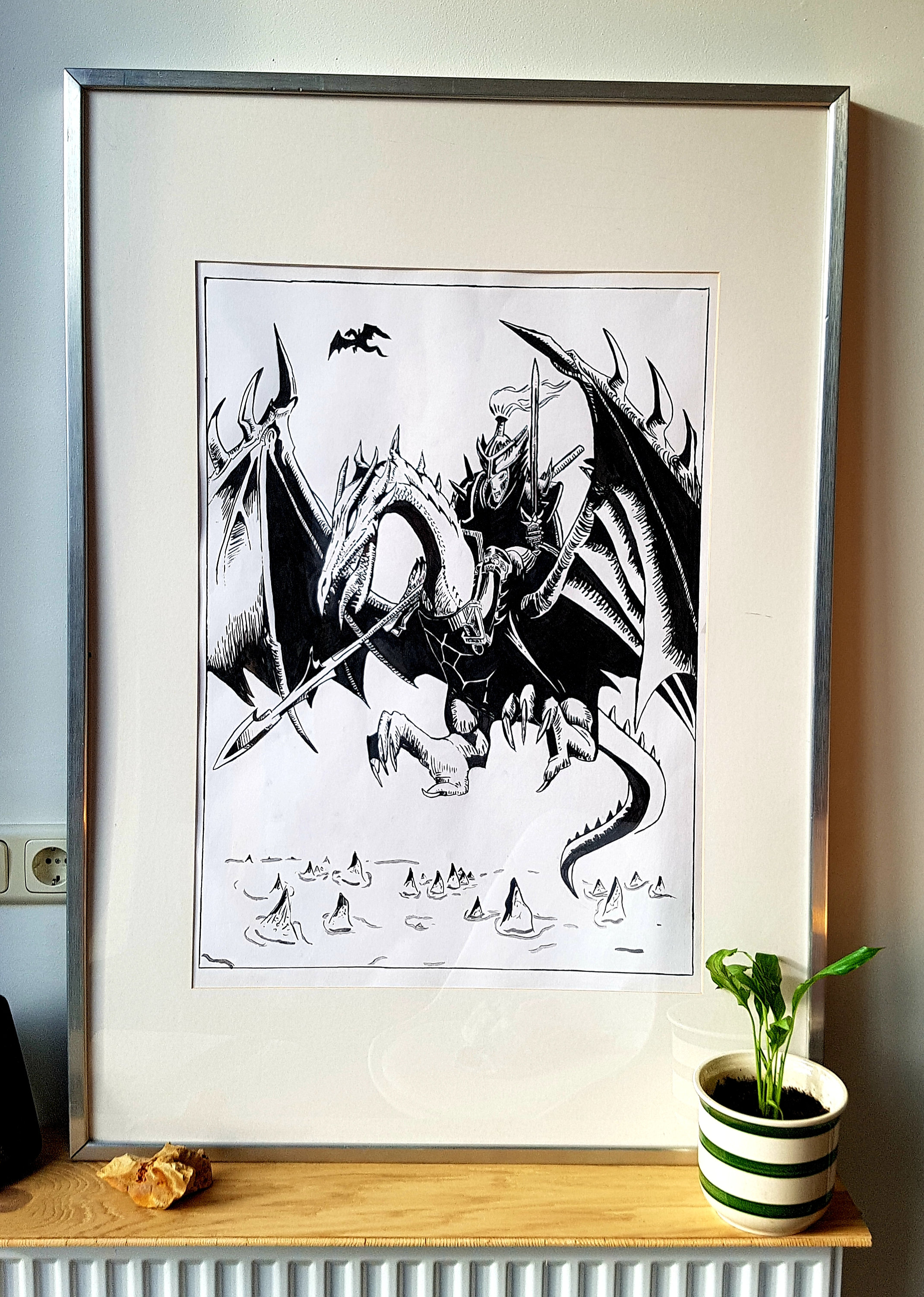 Gargoyle - East-indian Ink With Pencil - 50x70cm - 2003 - Etsy