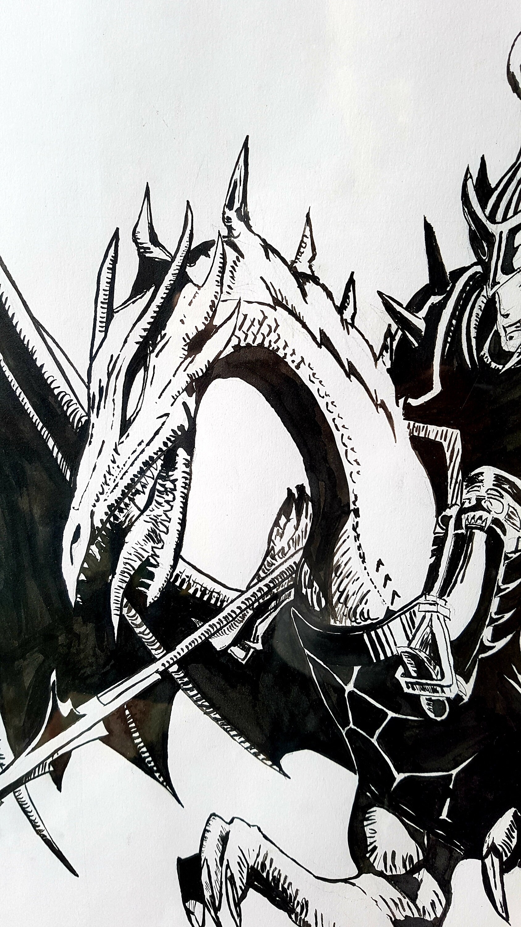 Gargoyle - East-indian Ink With Pencil - 50x70cm - 2003 - Etsy