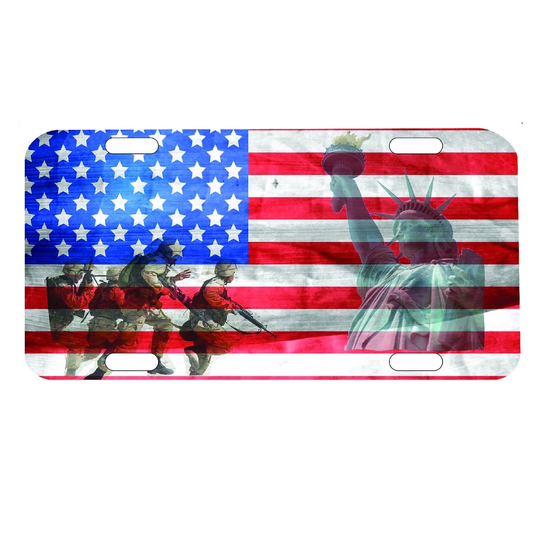American Flag Statue of Liberty License Plate Tag Graphic for Truck SUV ...