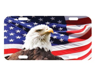 American Flag Custom License Plate Custom Car Tag - Etsy