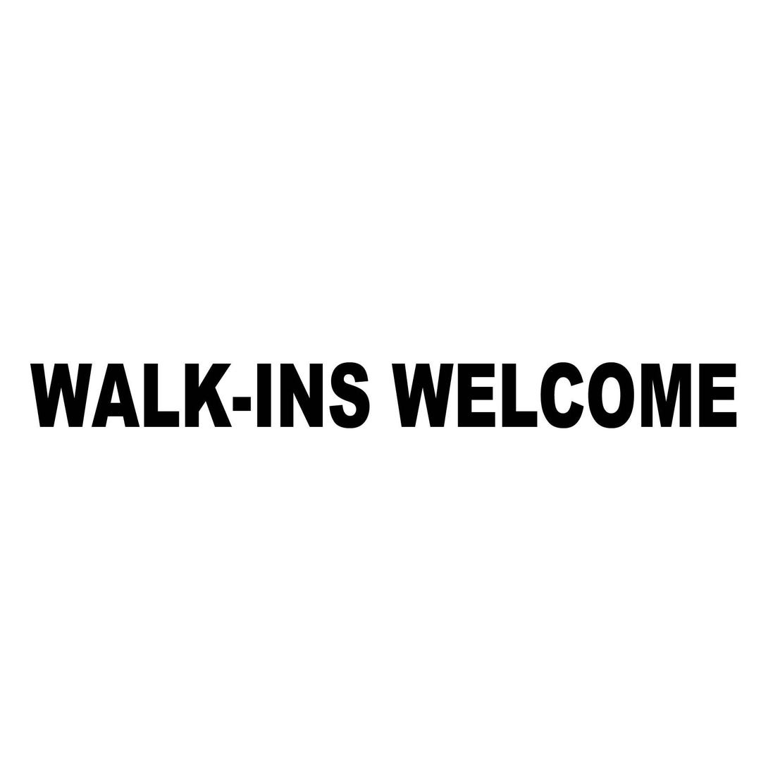 Walk- Ins Welcome Sticker Decal Sign Business Home Window Door Wall ...