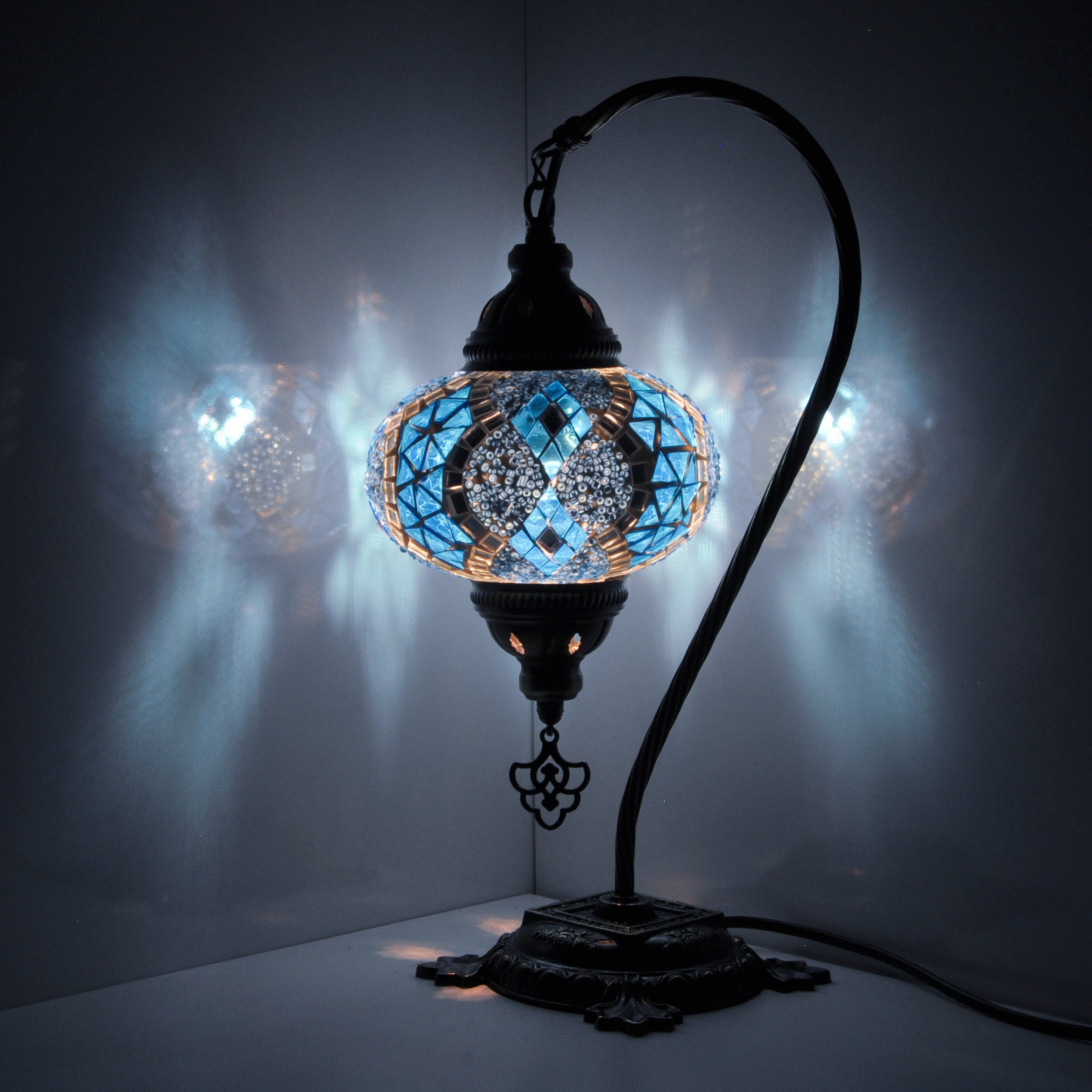 Moroccan Mosaic Table Lamp Marrakech - Handmade Turkish Lamp With LED ...