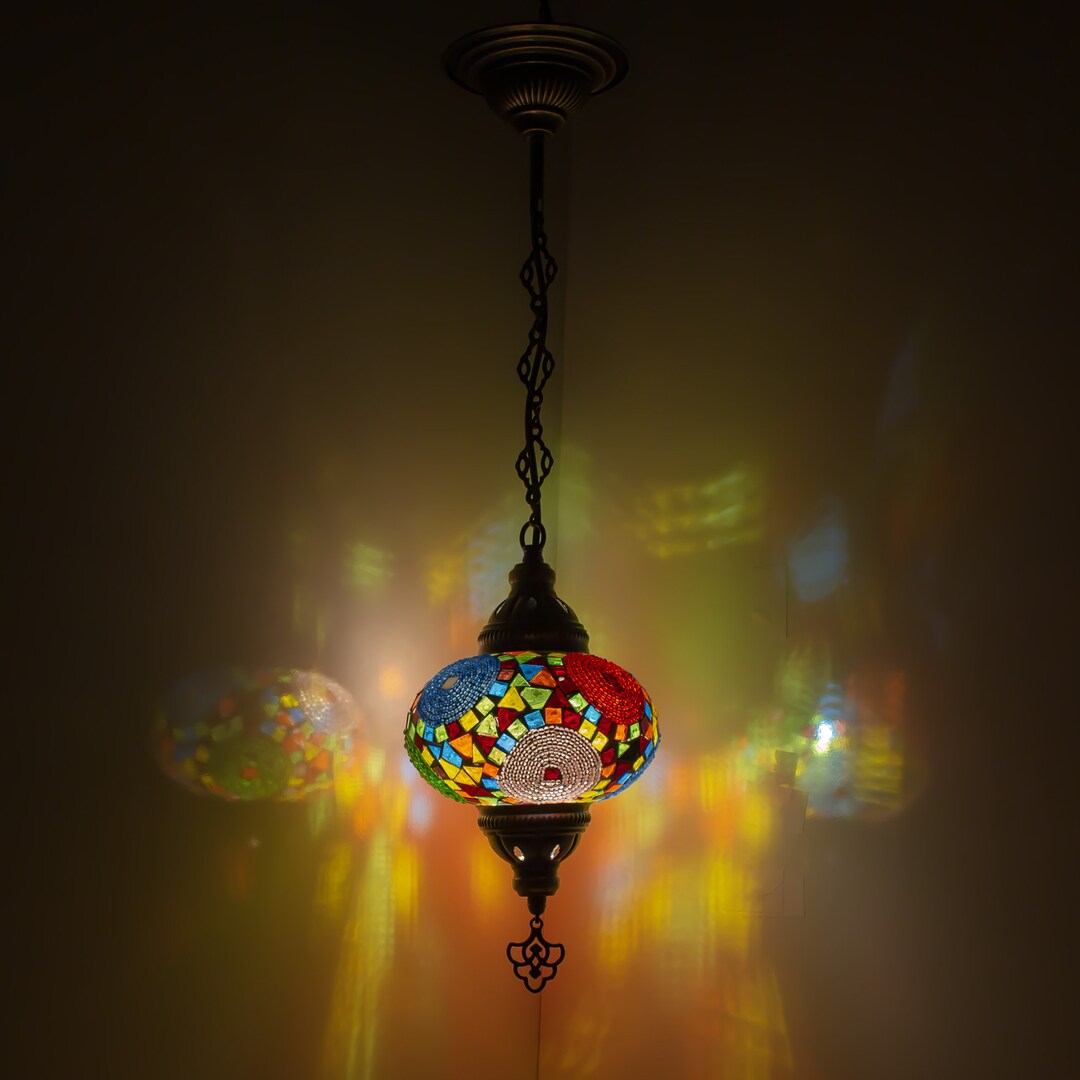 5 Variation Turkish Mosaic Hanging Chandelier Pendant Lamp-handmade ...