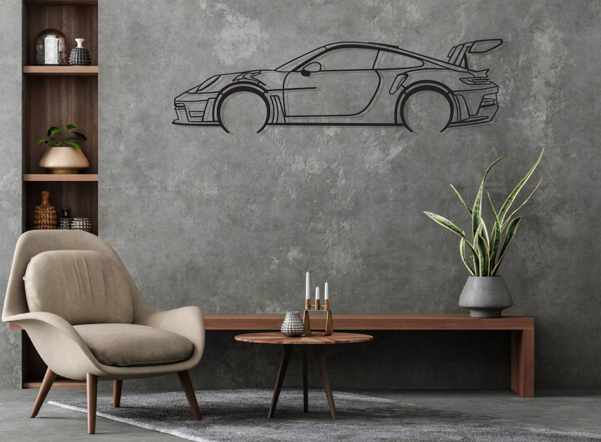 911 GT3 RS Metal Silhouette Wall Art, 911 Metal Wall Art, Metal Car ...