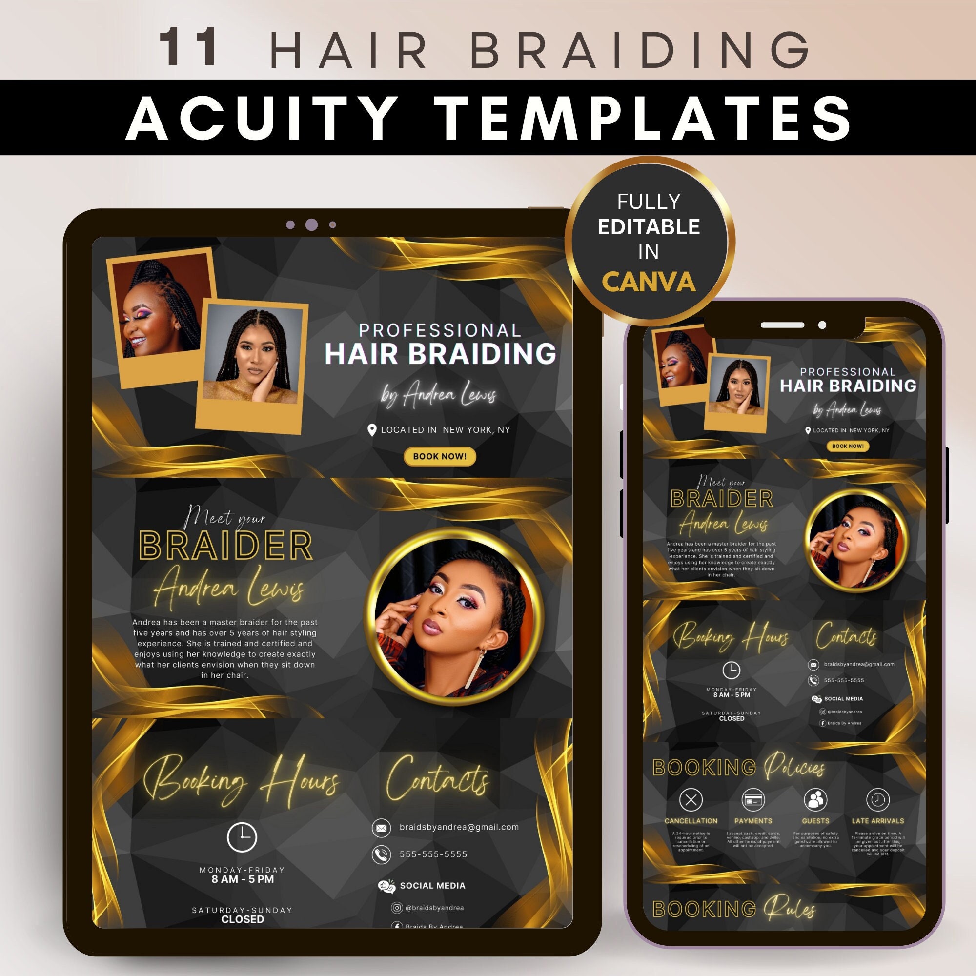 11 Hair Braiding Acuity Scheduling Templates, Hair Stylist Booking Site ...