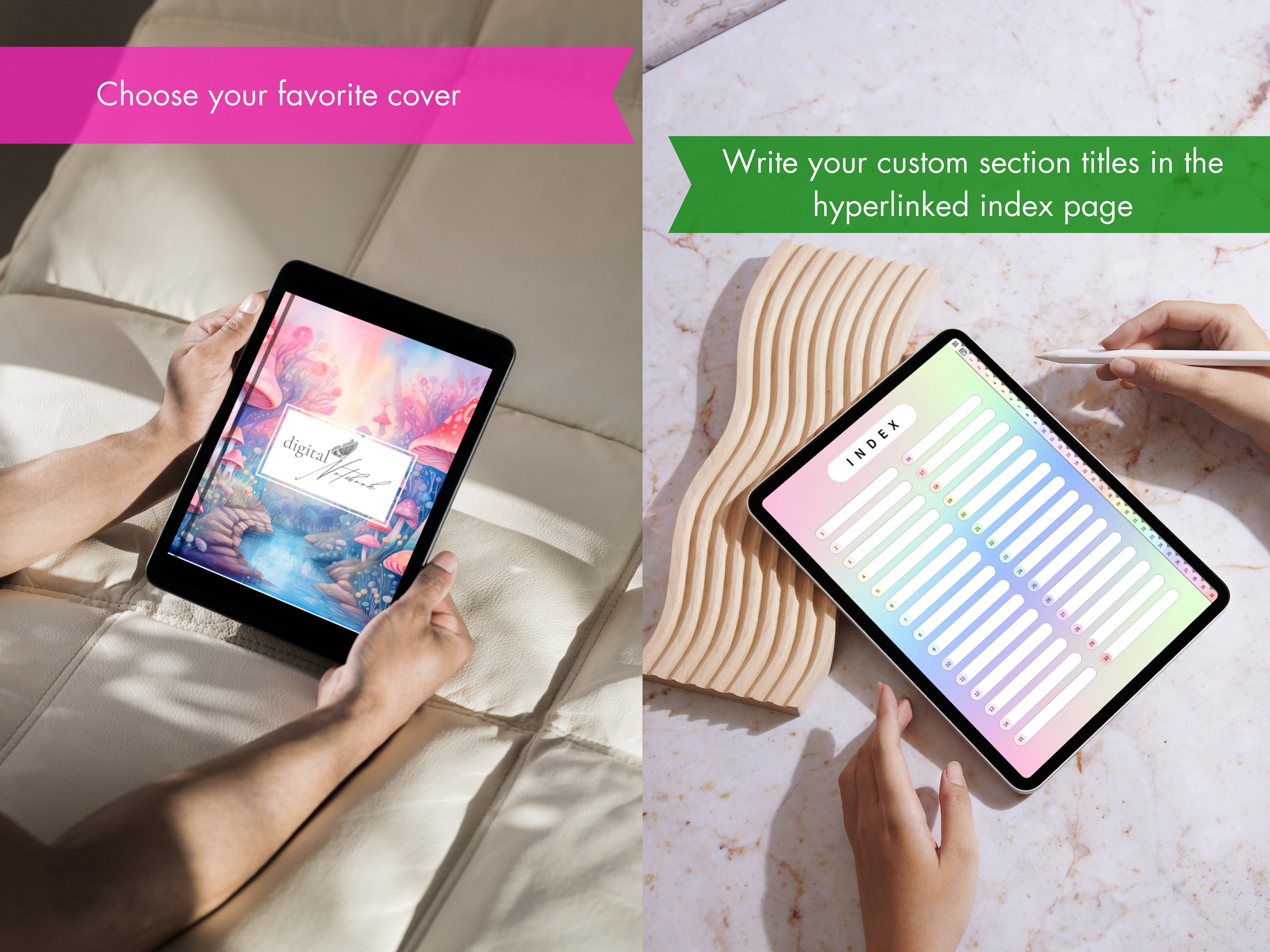 Goodnotes Notebook Template, Digital Note Book With Hyperlinked Tabs ...