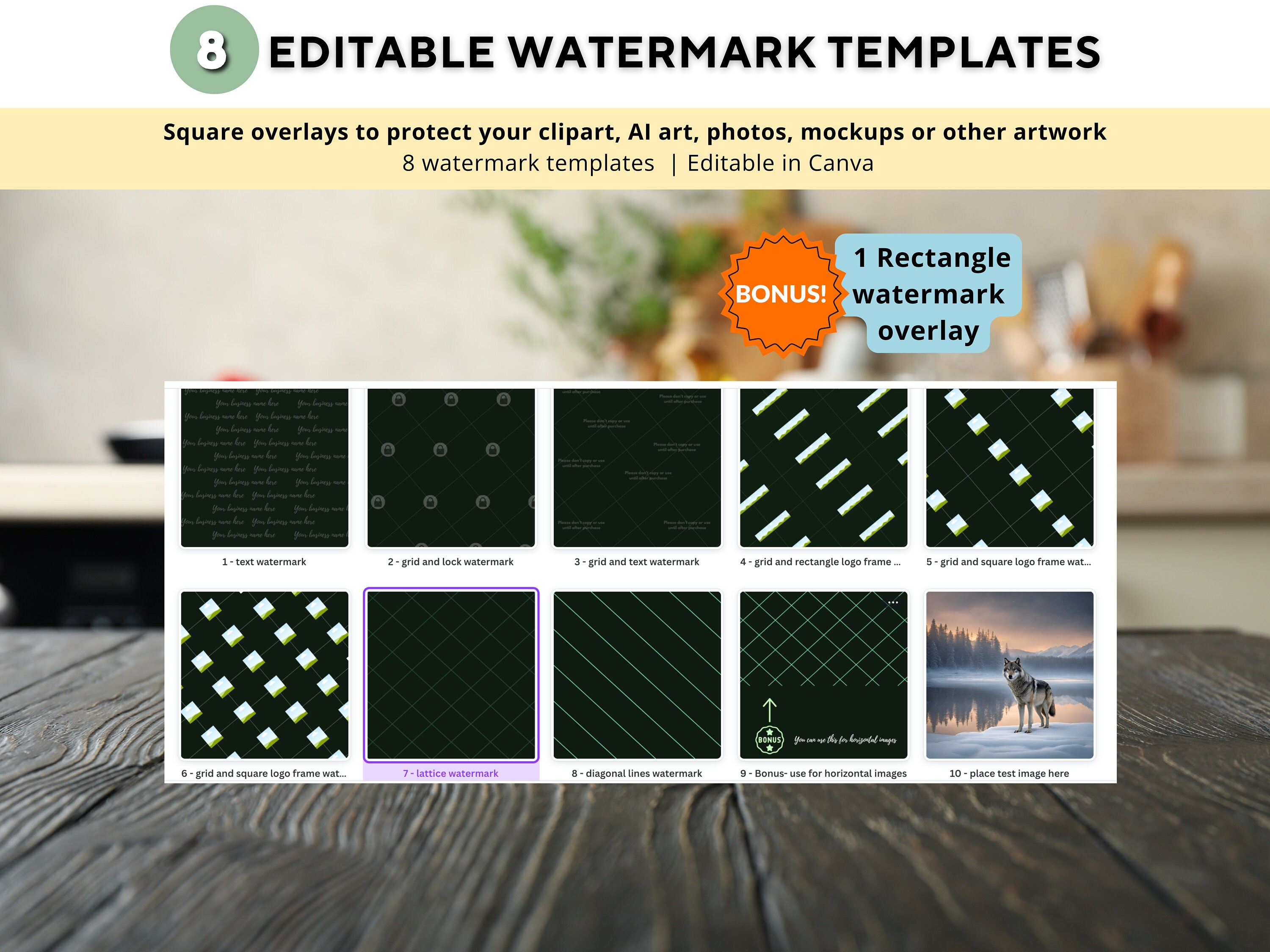8 Editable Watermark Templates for Images & Clipart Copyright ...