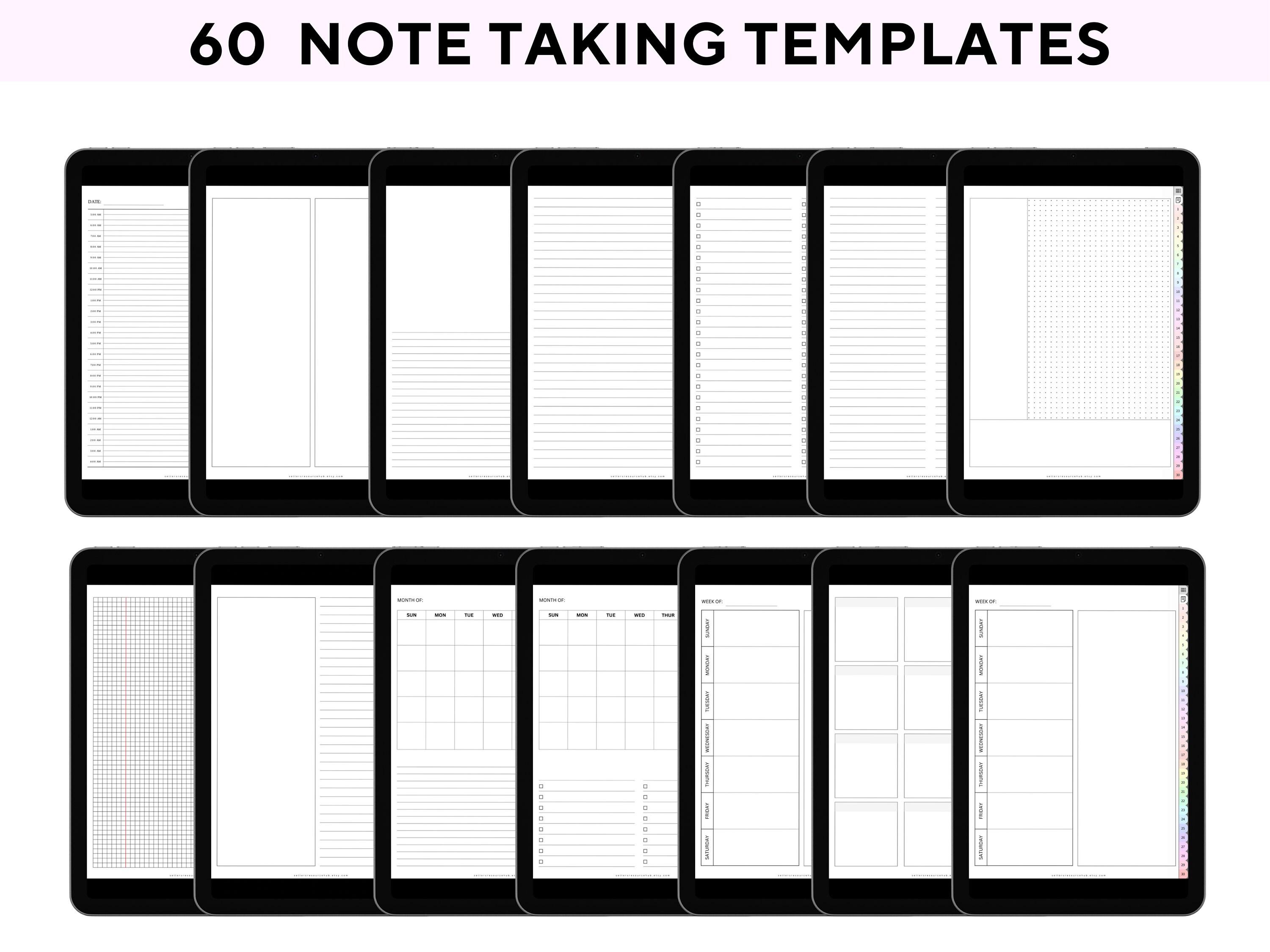 Goodnotes Notebook Template, Digital Note Book With Hyperlinked Tabs ...