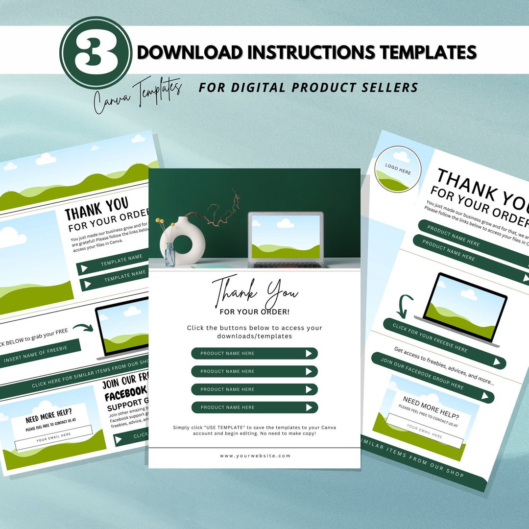 Canva Instruction Template for Sharing Links to Digital Products Sold ...