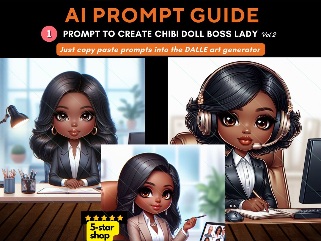 Black Boss Lady Chibi Doll DALLE Prompt Guide Vol 2 One Prompt for ...