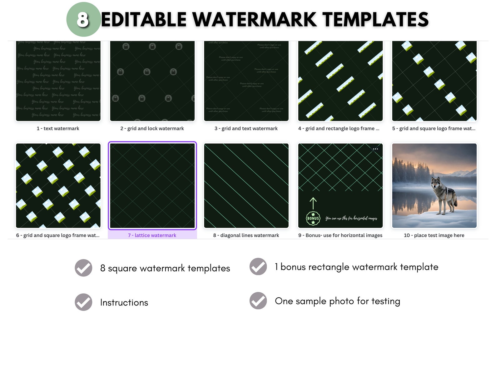 8 Editable Watermark Templates for Images & Clipart Copyright ...