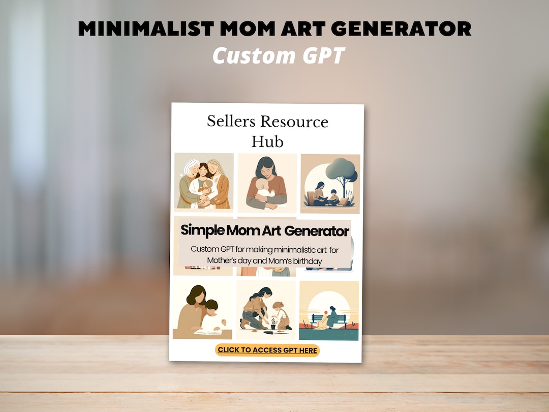 Minimalist Mom & Child Art Generator GPT Custom Digital Illustration ...