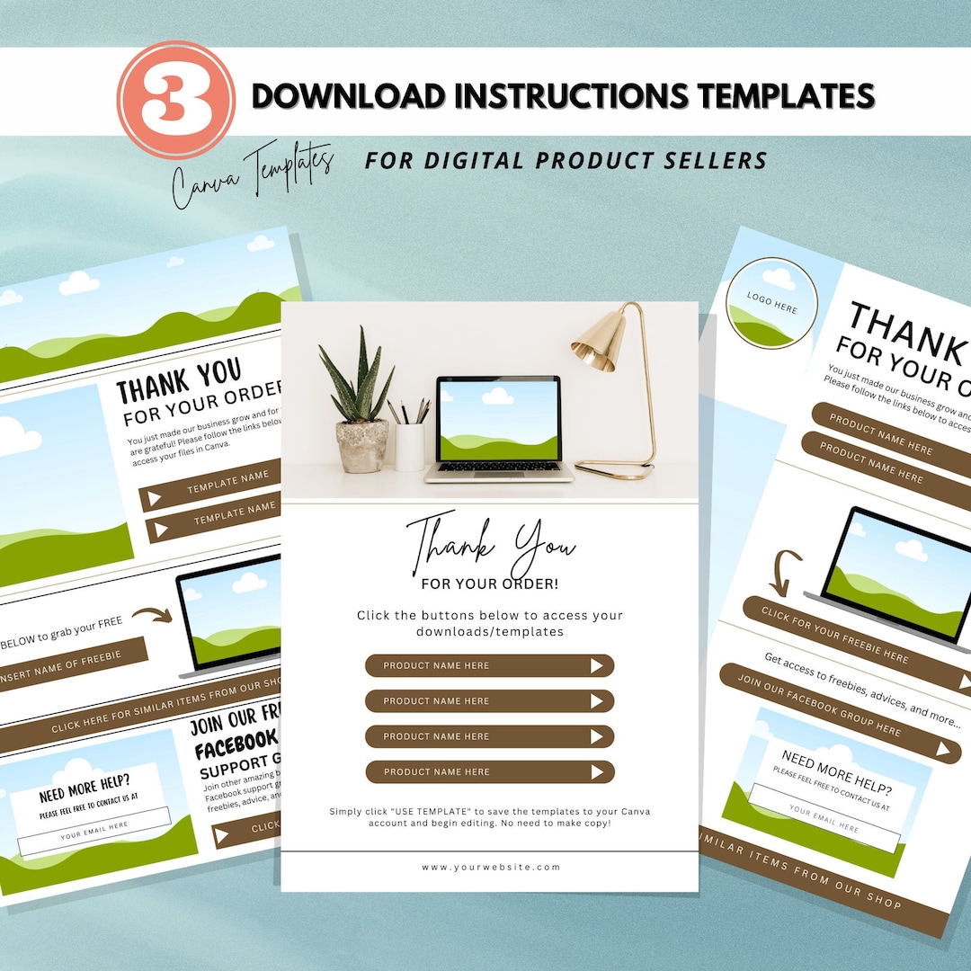 Digital Download Instruction Template for Digital Product Sellers ...