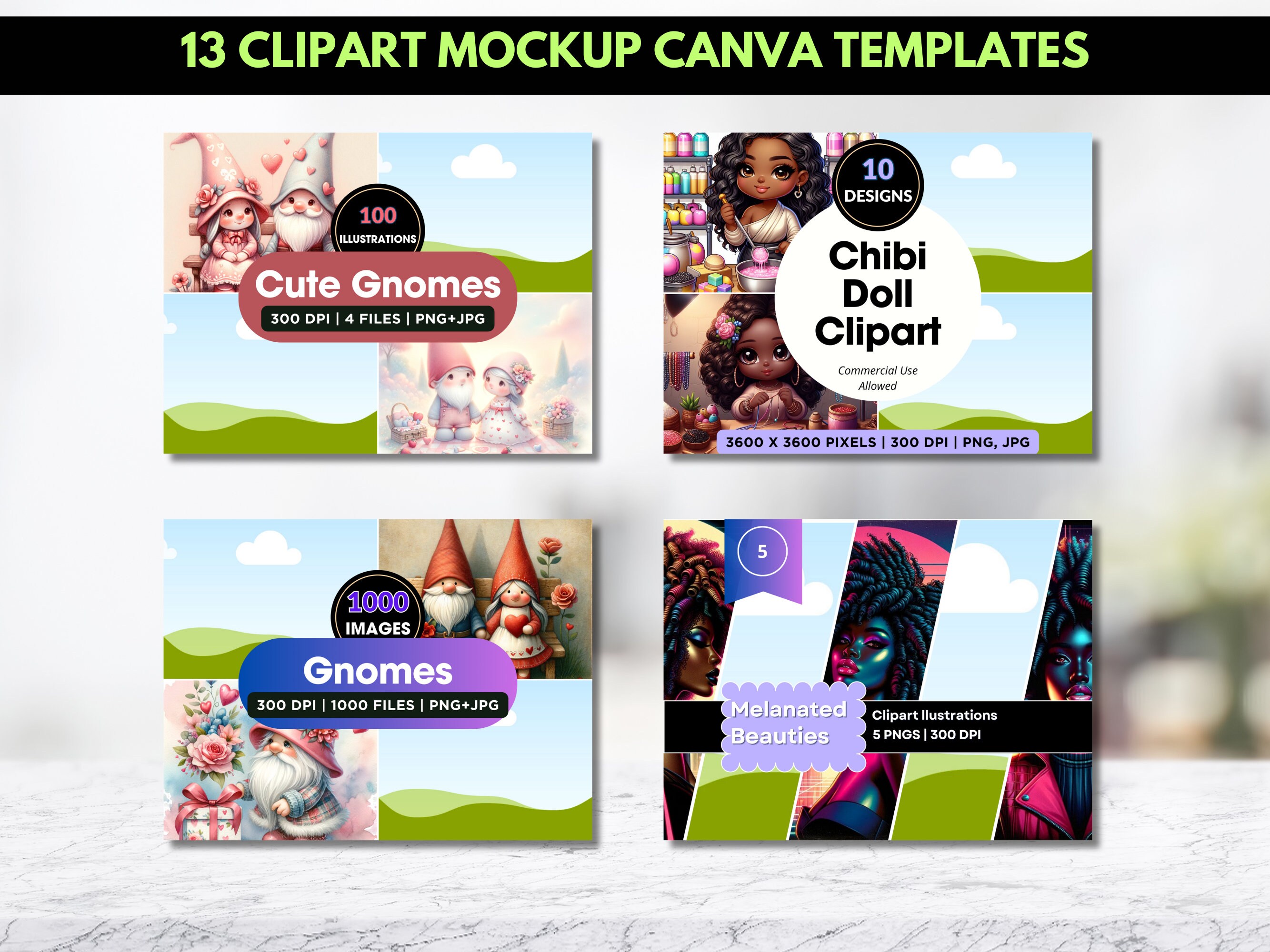 13 Canva Clipart Mockup Templates Bundle for Etsy Sellers & Artists ...