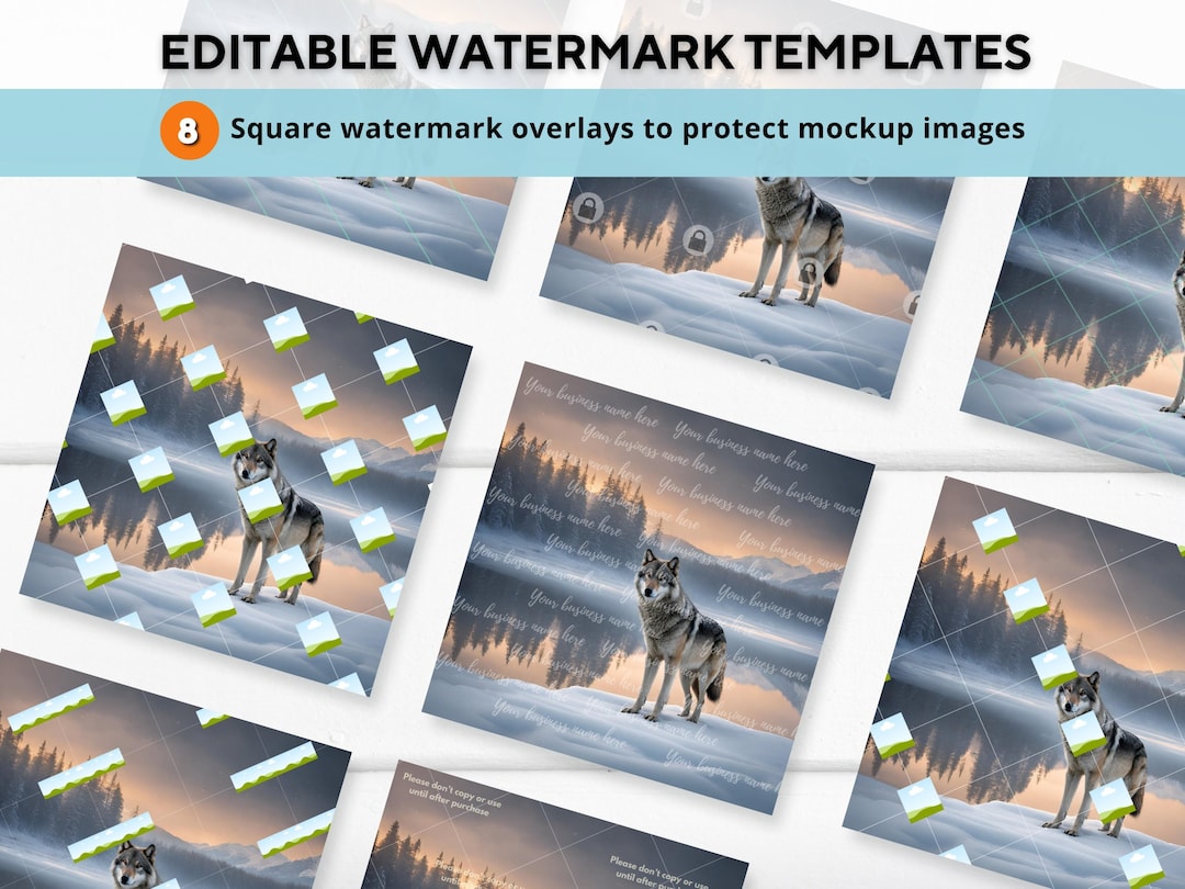 8 Editable Watermark Templates for Images & Clipart Copyright ...