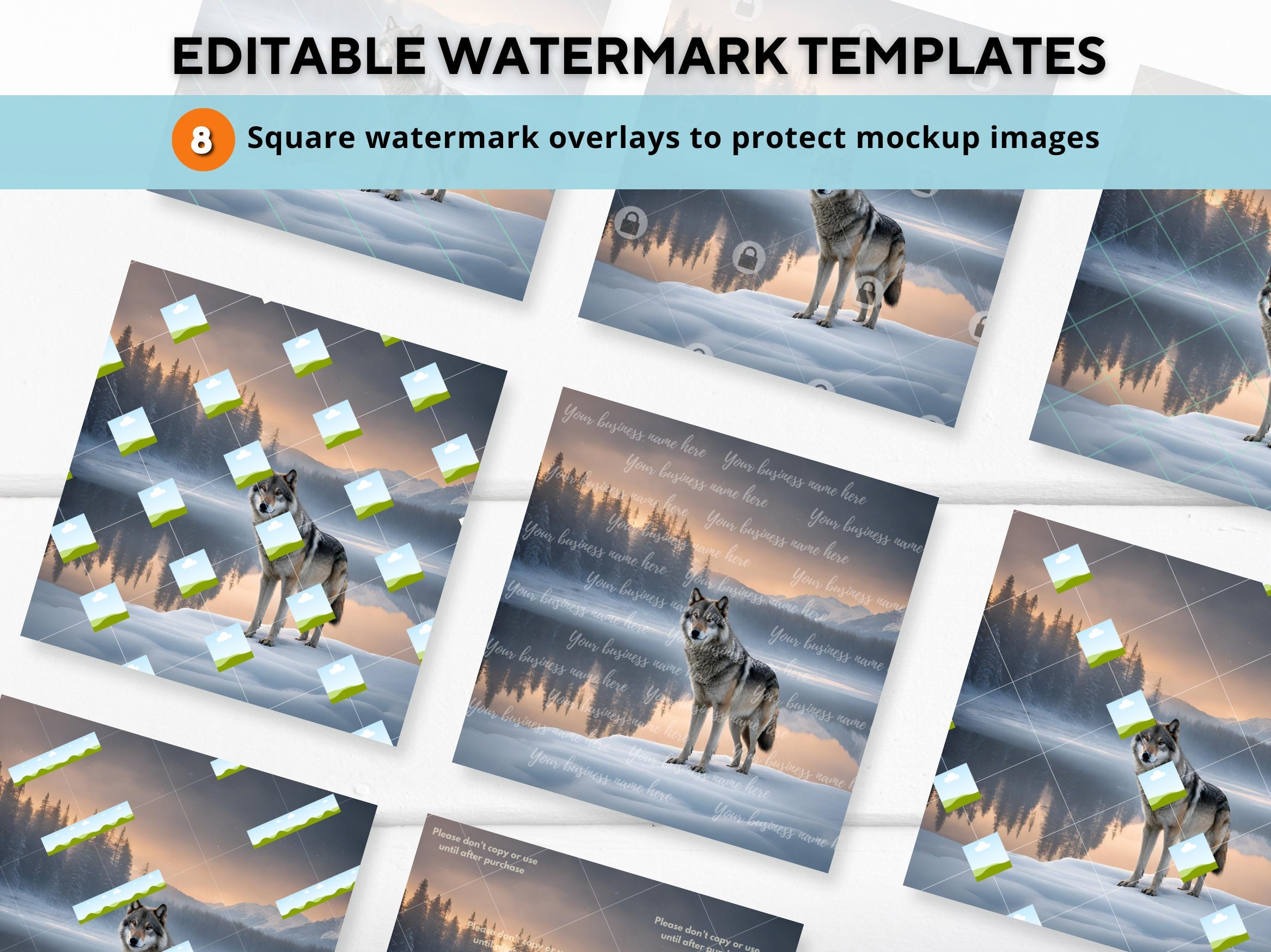 8 Editable Watermark Templates for Images & Clipart Copyright ...