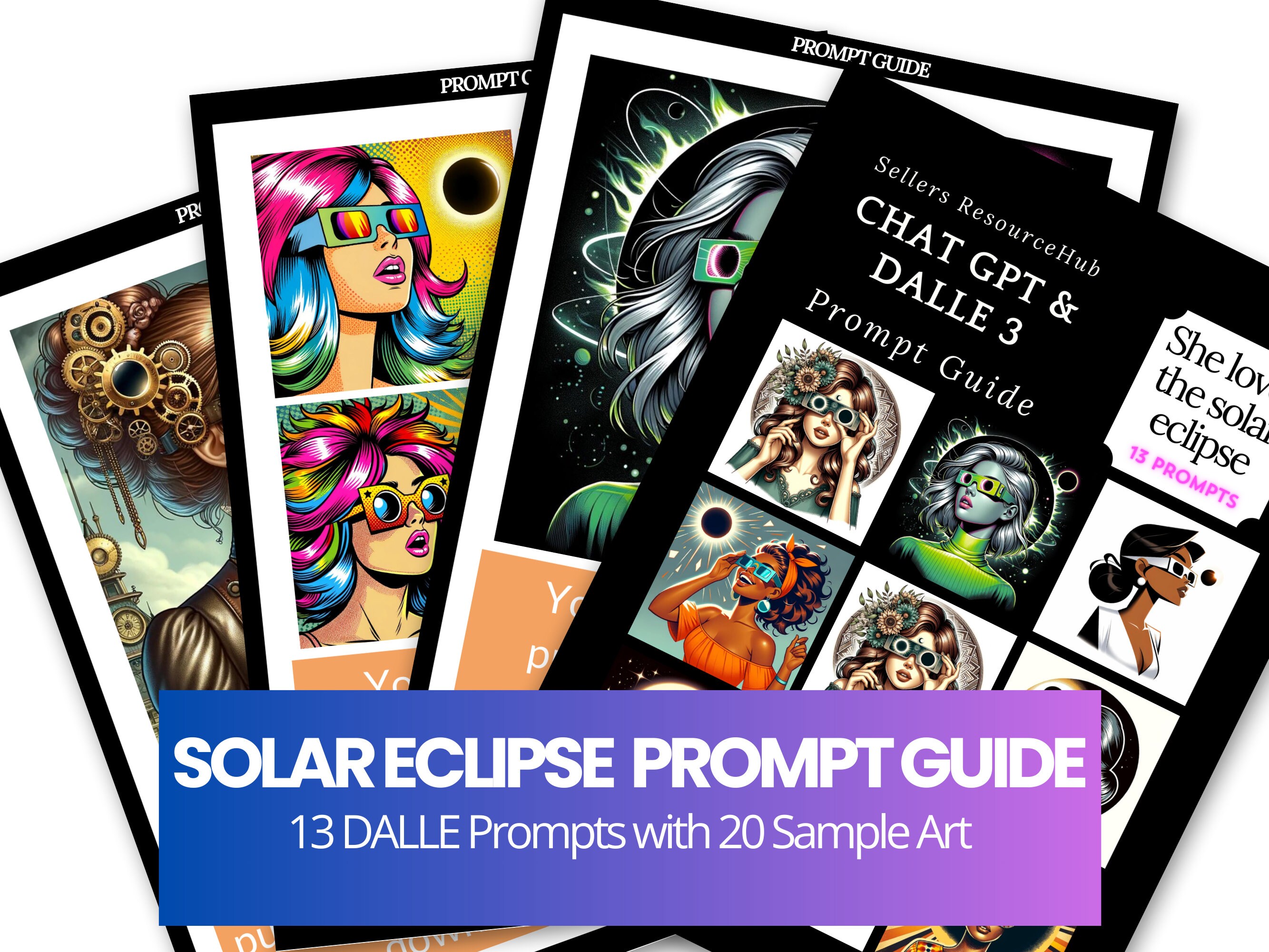 Dalle-3 Prompt Guide for Solar Eclipse AI Art, Female Wearing Solar ...