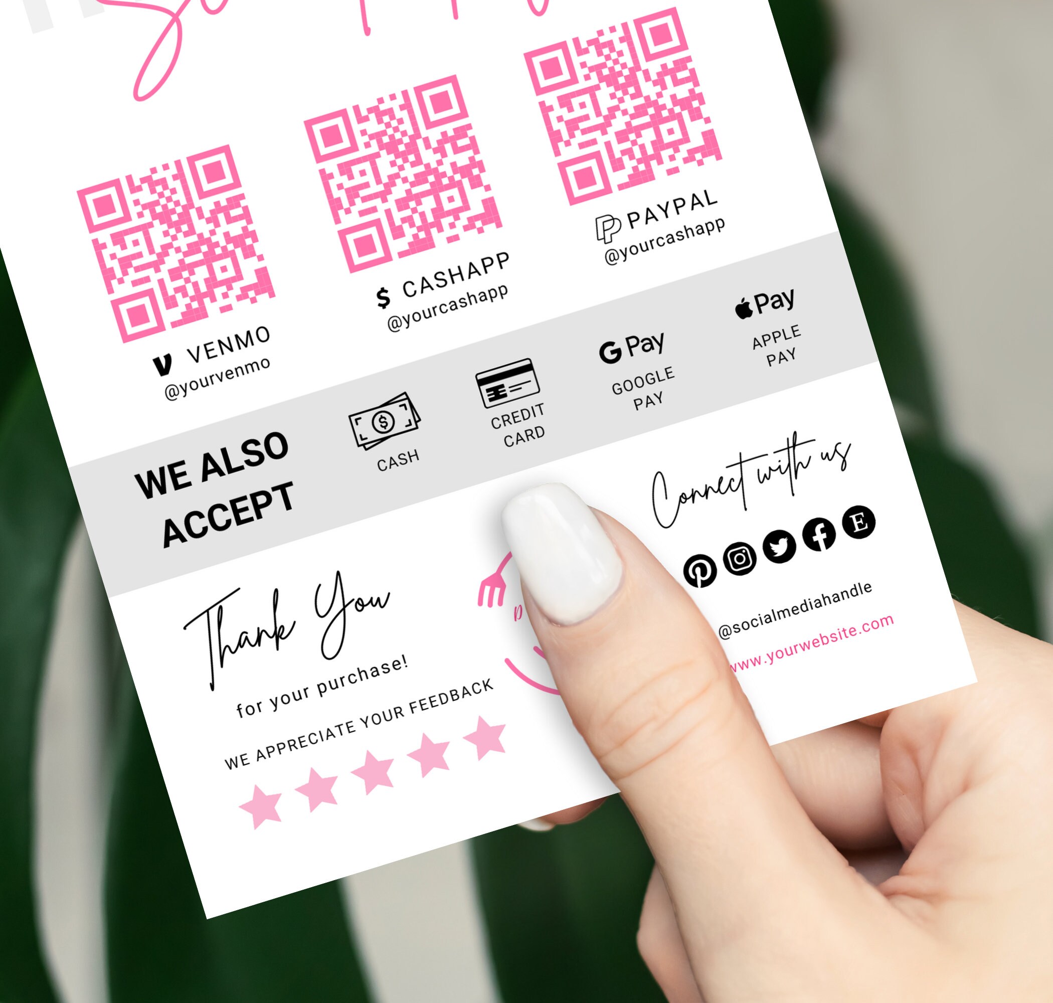 Editable QR Code Scan to Pay Poster DIY Printable Business - Etsy