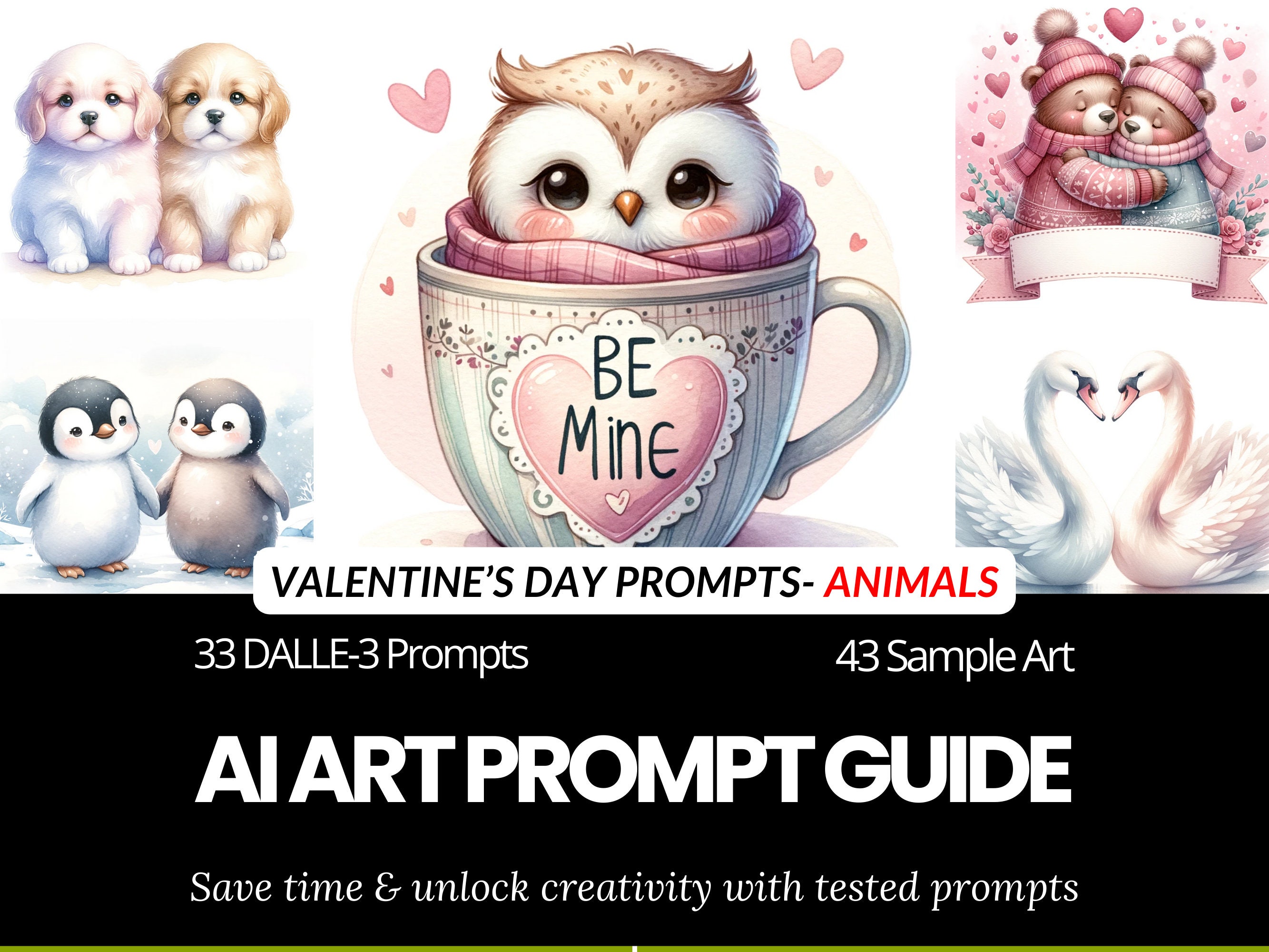 Valentine's Day Prompts Cute Animals | Dall- E3 Prompts Guide for ...
