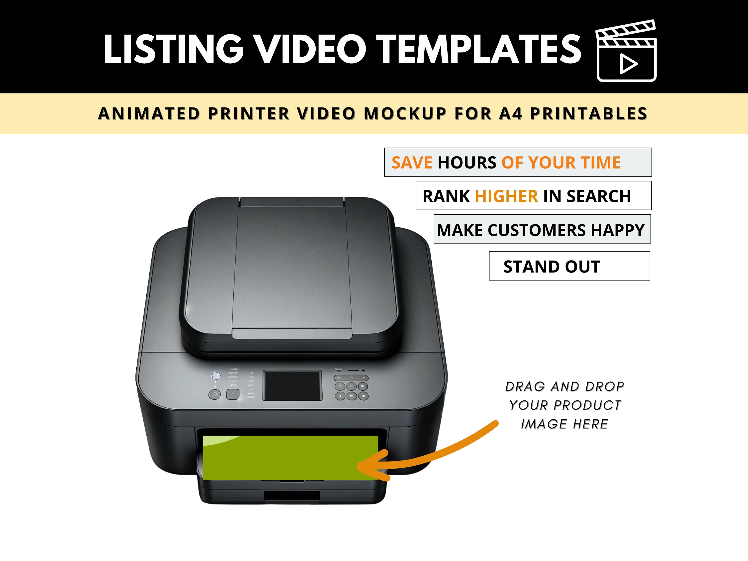 Canva Video Template for A4 Printables Video Mockup of Printer Printing ...
