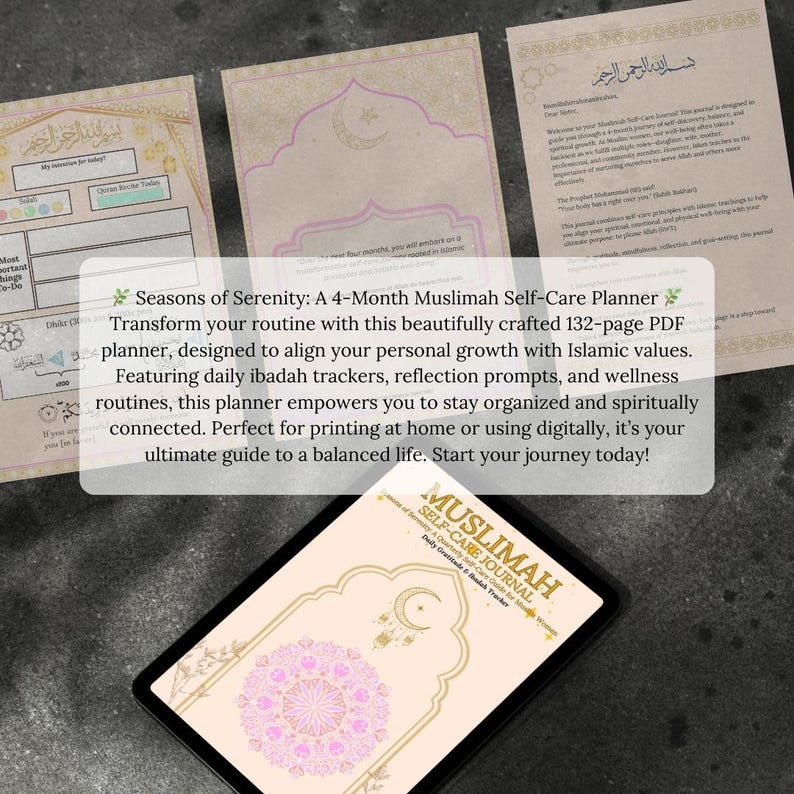 Muslimah Self-care Planner for 2025 132-pages Daily Routine, Salah ...