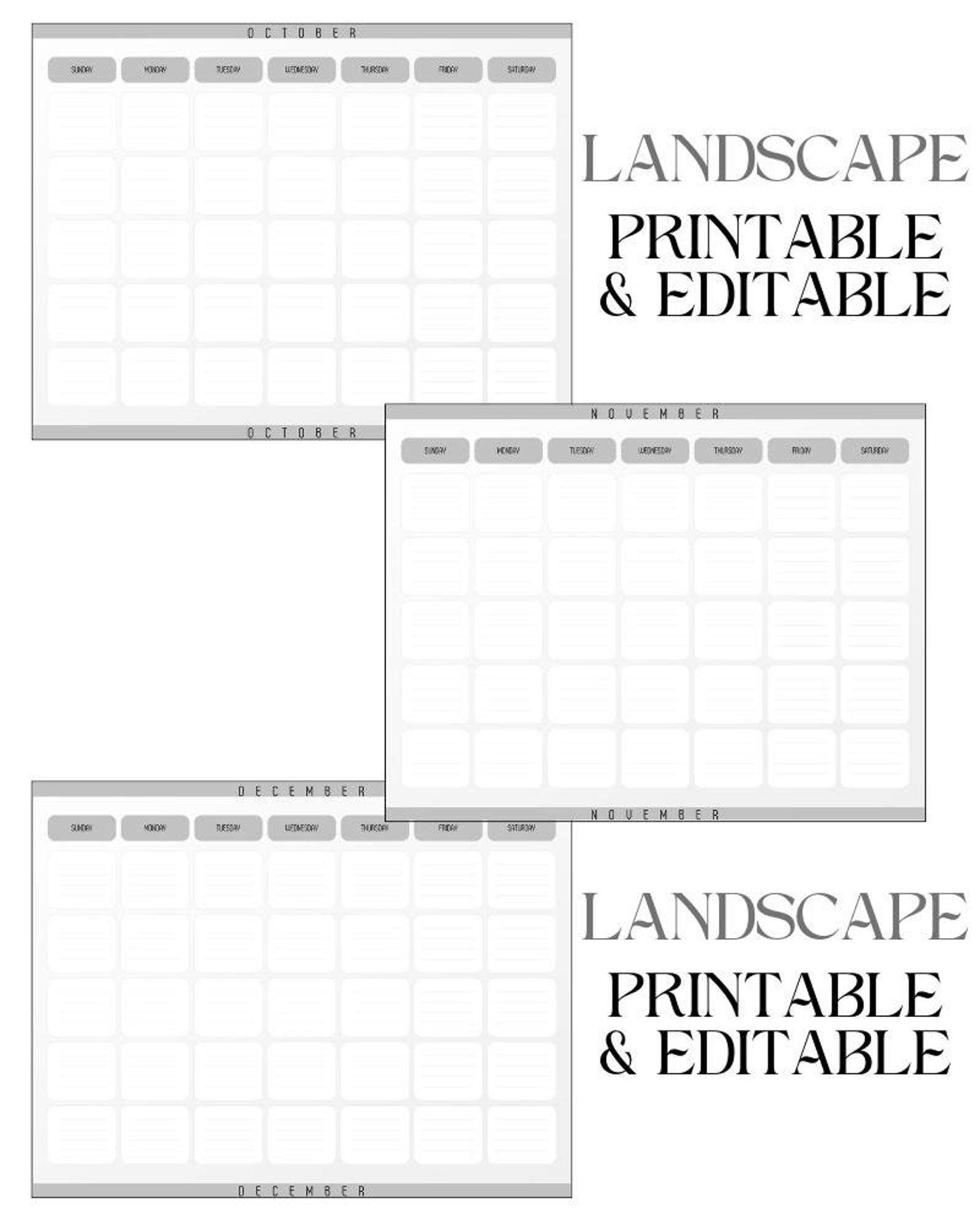 2024 Monthly Planner Printable, Editable 2024 Yearly Calendar - Etsy