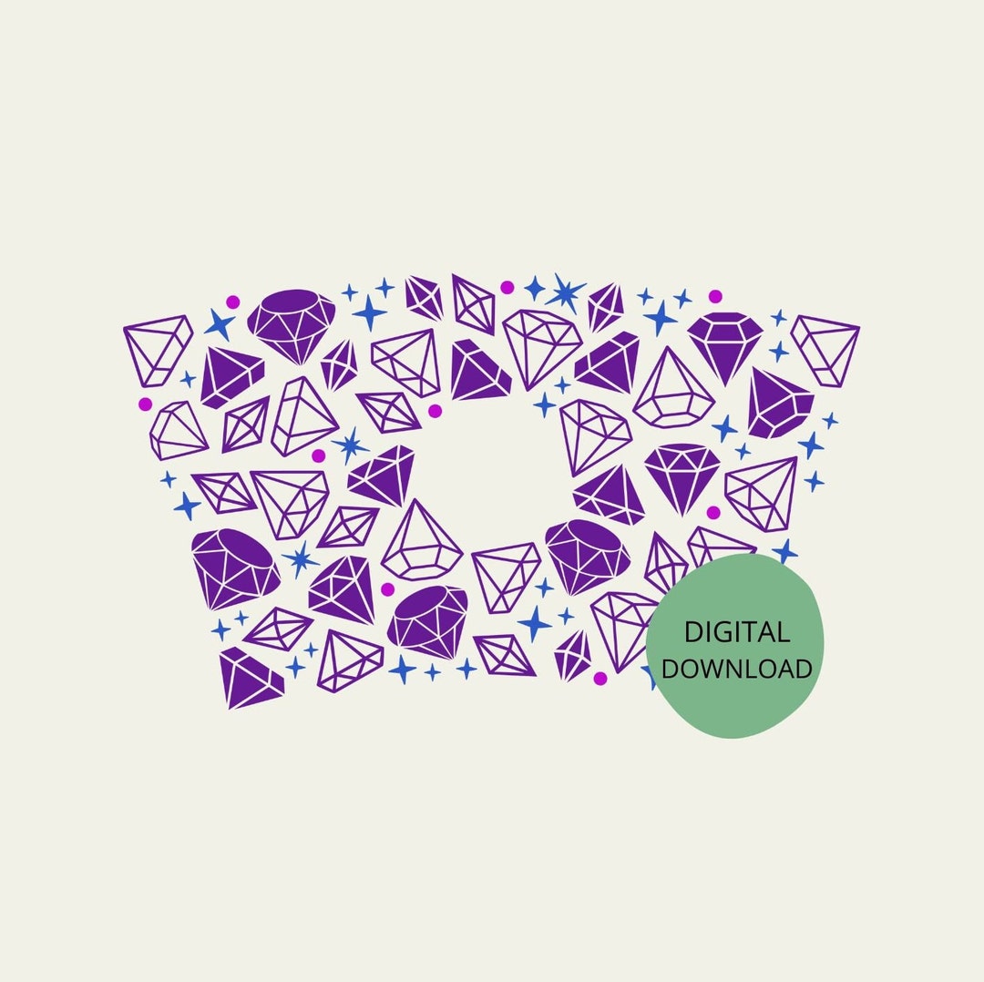 Diamond and Gems Decal Wrap SVG Elegant Geometric Design Instant ...