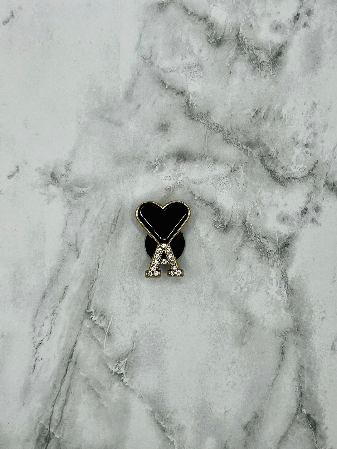 Luxe Black Heart Croc Charms Chic Charms Metal Croc Charms Rhinestone ...