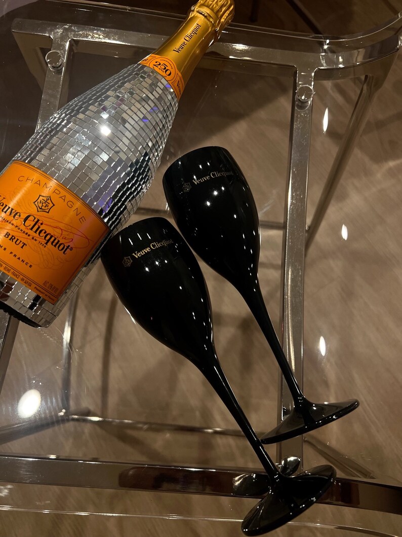 VC Champagne Glasses, Orange, Pink, White, Black Acrylic Plastic ...
