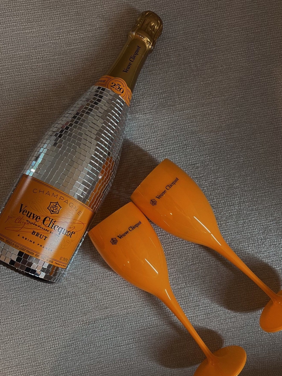 VC Champagne Glasses, Orange, Pink, White, Black Acrylic Plastic ...