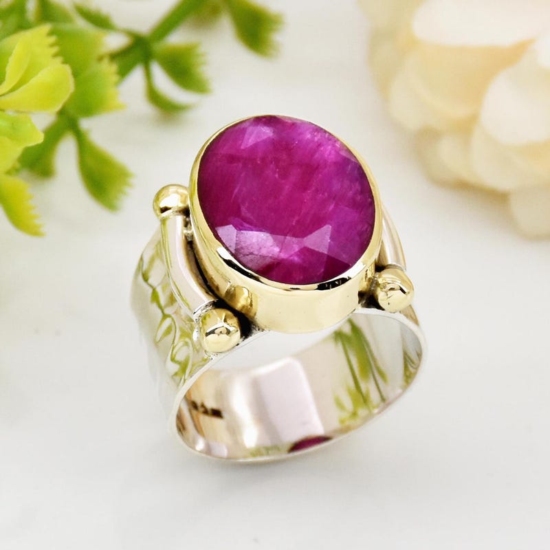 Indian Ruby Mens Signet - Etsy