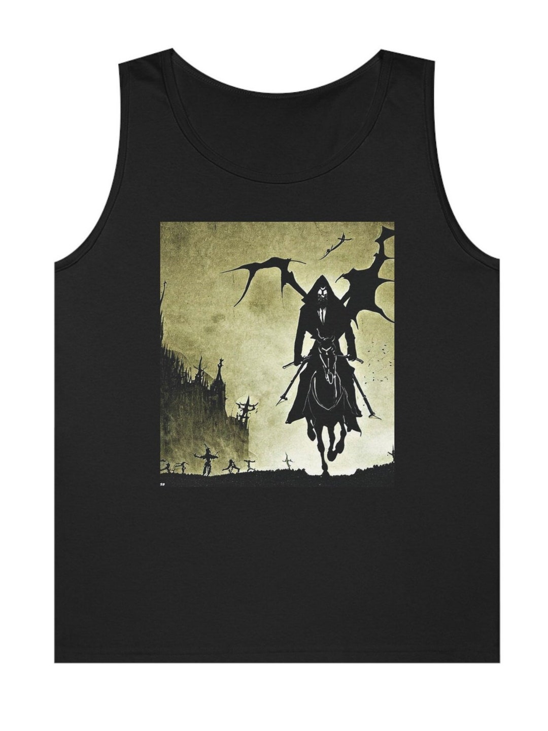Women's Grim Reaper Tank Top, Skull Sleeveless Shirt, Dark Fantasy ...