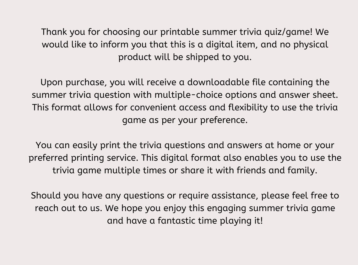 Ultimate Printable Summer Trivia Game: Test Your Knowledge - Fun and ...