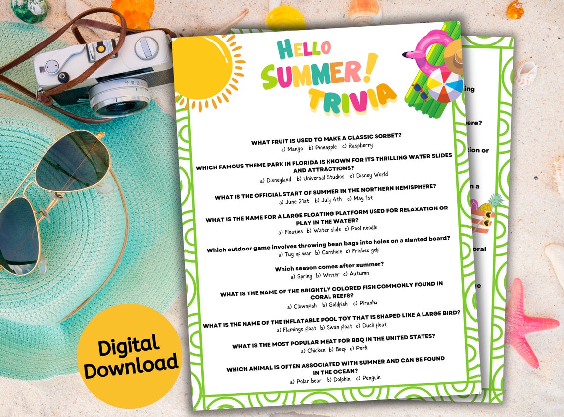 Ultimate Printable Summer Trivia Game: Test Your Knowledge - Fun and ...