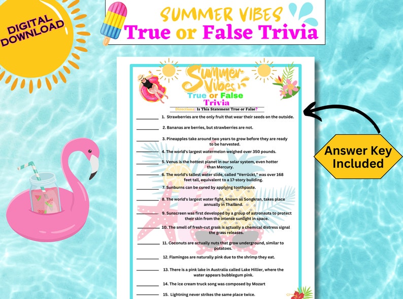 Summer Vibes True or False Trivia: Test Your Summer Knowledge With Fun ...