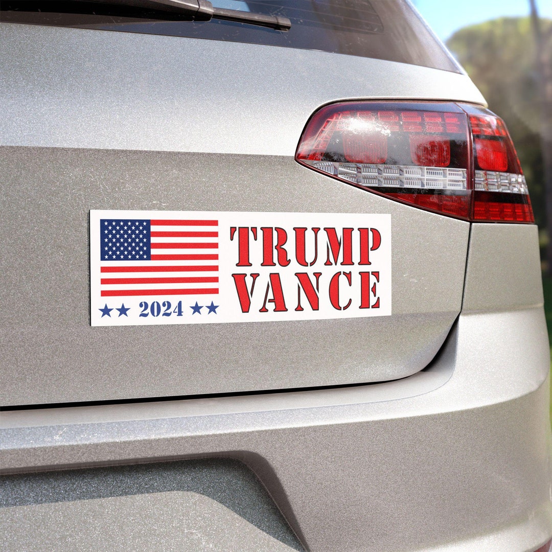 Trump Vance 2024 Magnetic Bumper Sticker, 45 47, 10 X 3 Magnet white ...