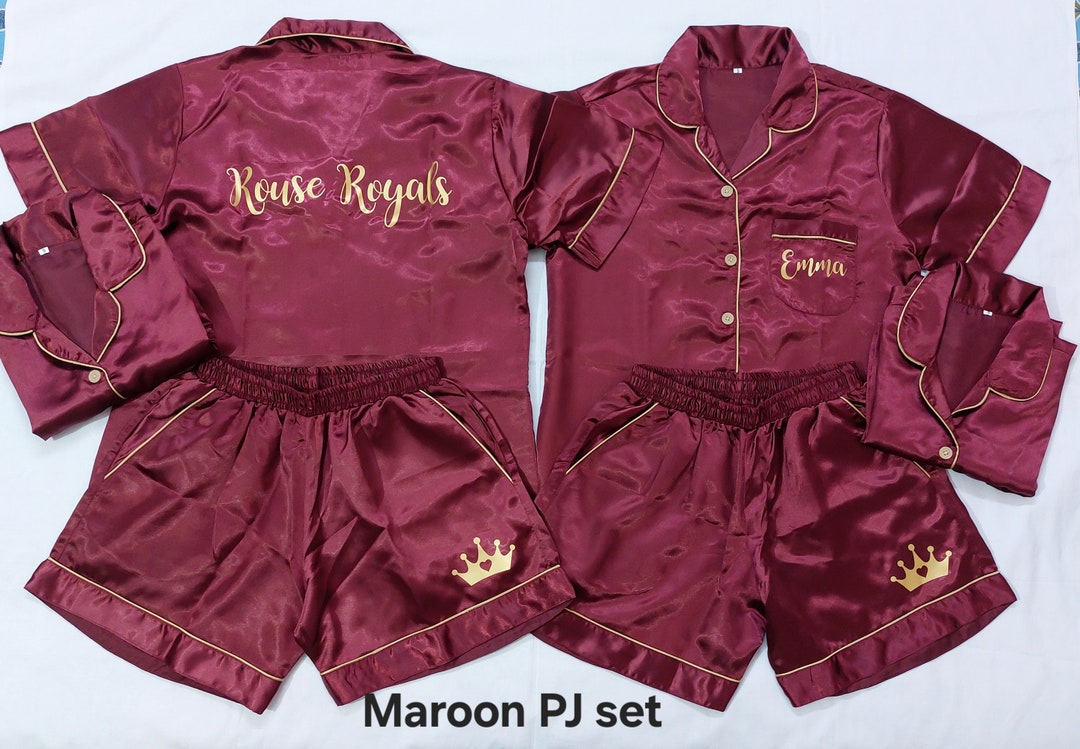 Gymnastics Pj,satin Pajama Sets,acro Pj's,acro Comp Pajamas,cheer Team ...