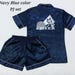 Navy Blue Color Pj's,dark Blue Pajamas,personalized Satin Pjs ...