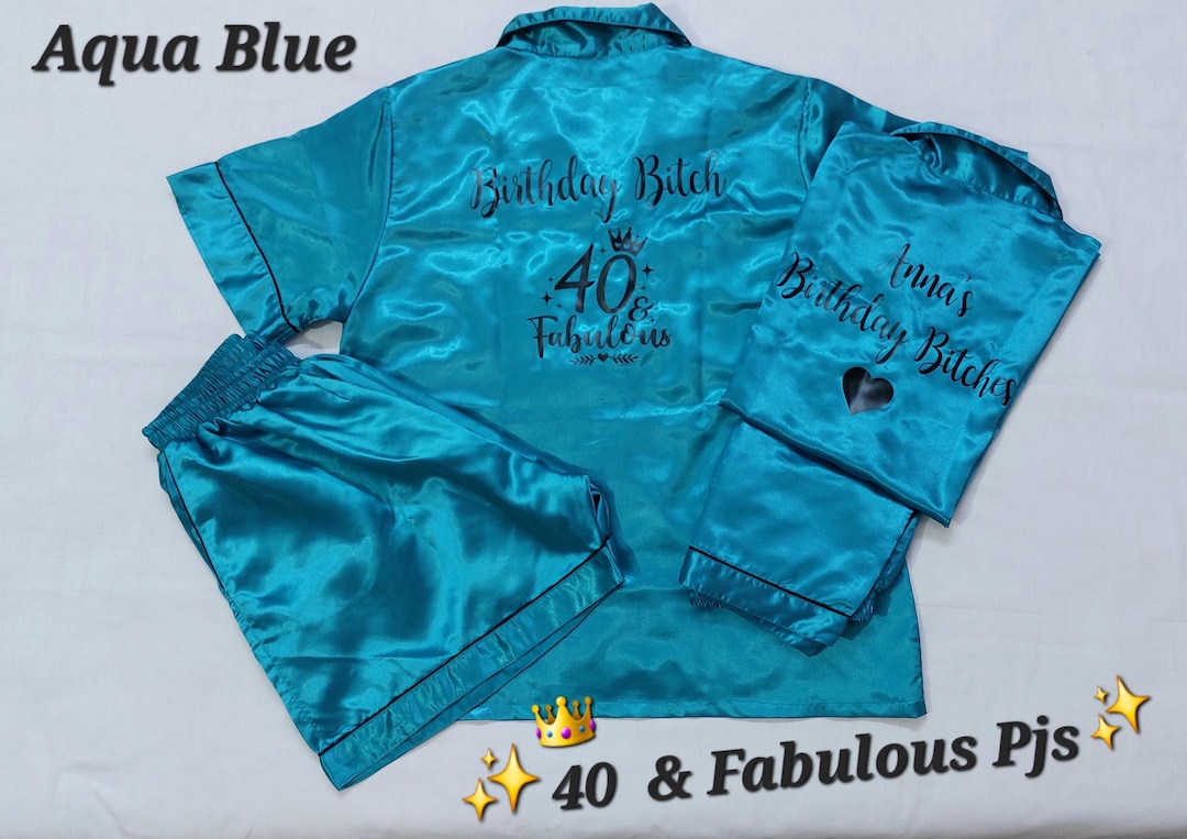40 & Fabulous Pyjamas,birthday Queen Pjs,satin Pyjamas,bridesmaid ...