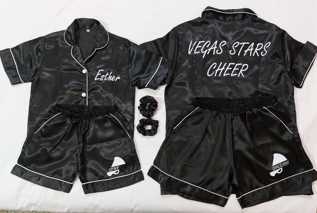 Black Color Pj's,personalized Satin Pyjamas,bridesmaid Pyjama Set,plus ...