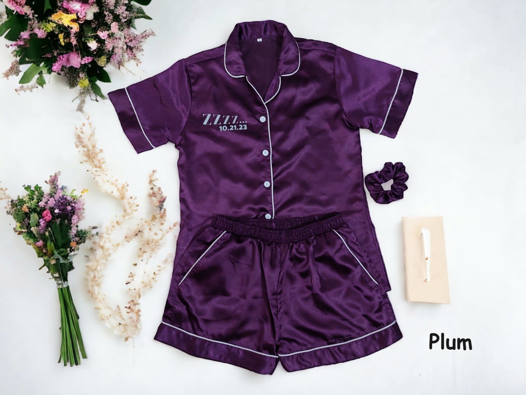 Personalized Satin Pyjamas,bridesmaid Pyjama Set,plus Sizes Pj's ...
