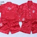Red Color Pj's,customized Satin Pyjamas,bridesmaid Pajama Sets,bridal ...