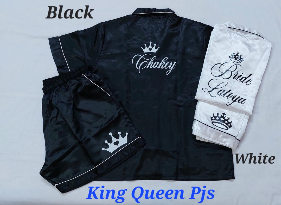 King Queen Pyjamas,mr and Mrs. Pajamas,bridesmaid Matching Pjs,satin ...