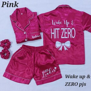 Pink Color Pj's,personalized Satin Pyjamas,bridesmaid Pyjama Set,plus ...