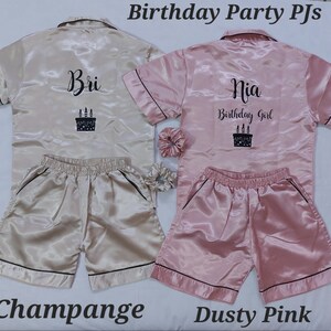 Birthday Princess Pajamas,satin Pajamas,birthday Girl Pajamas,bridal ...