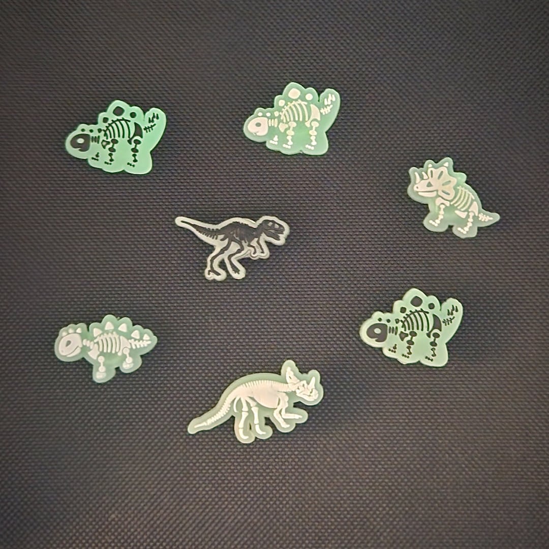 Glow in the Dark Dinosaur Croc Charms SET OF 3 | Jibbitz for Crocs ...