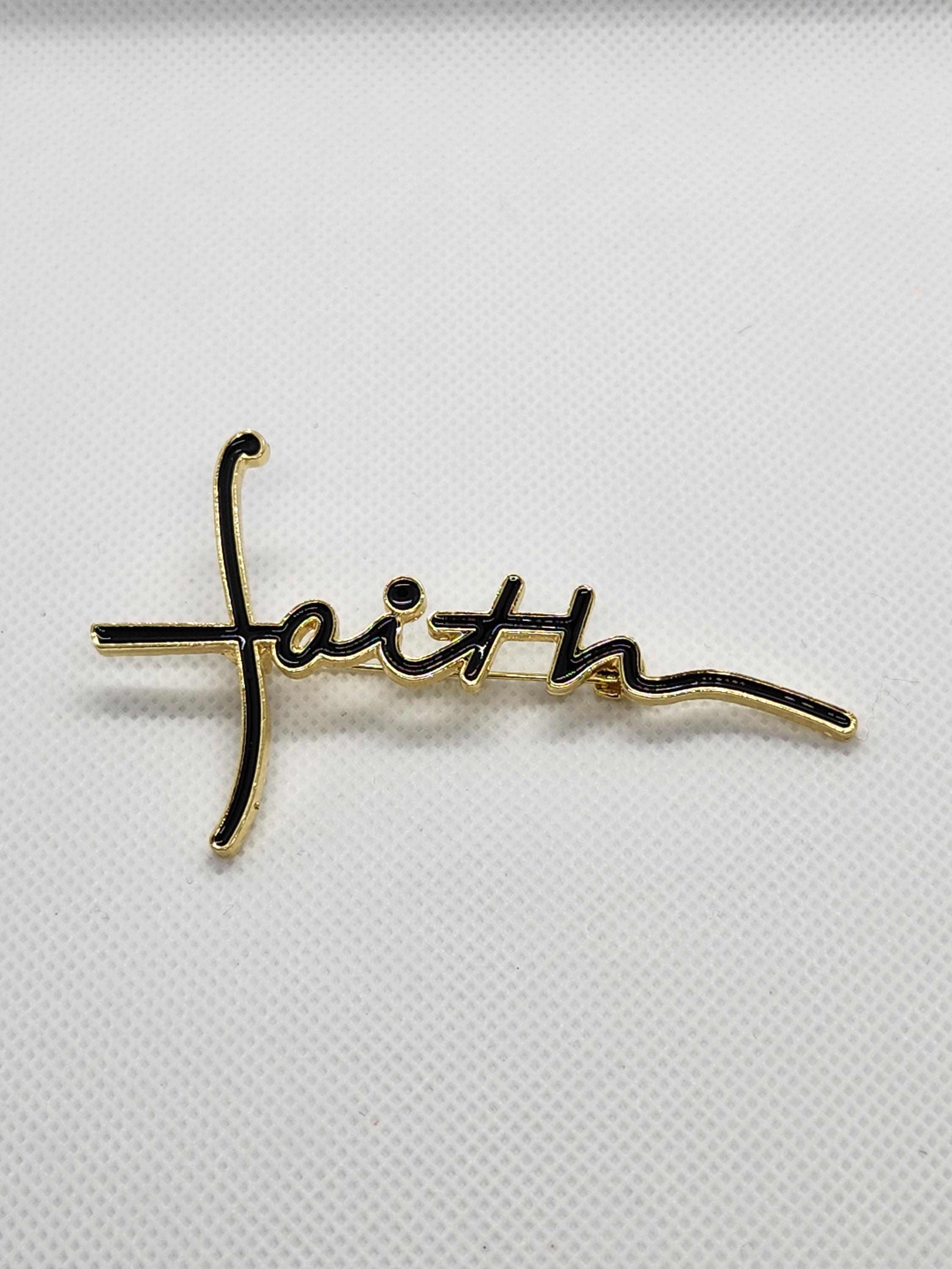 Faith Enamel Pin: Religious Lapel Pin - Etsy