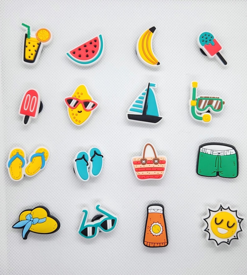 Summer Croc Charms| Summer & Beach Theme Jibbitz for Crocs | Cute Shoe ...