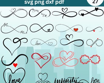 Infinity Svg, Infinity Love Svg Bundle,infinity Heart Svg, Love Svg ...