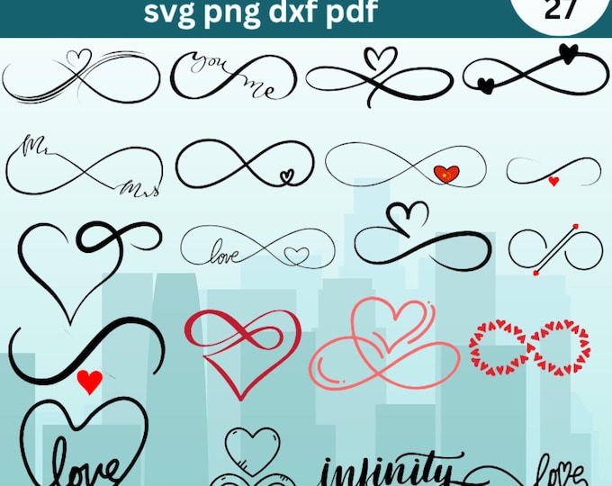 Infinity Love Svg Bundle, Infinity Svg, Heart Svg, Infiniti Svg ...